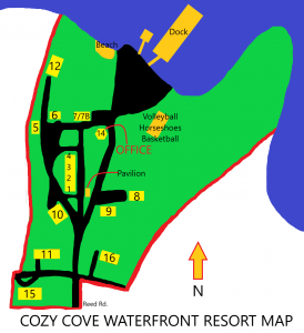 Resort Map | Cozy Cove Waterfront Resort